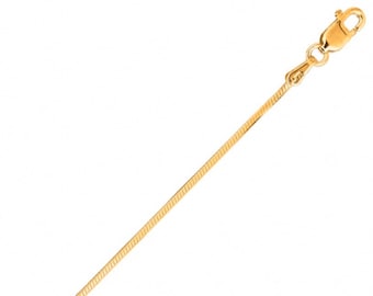 14K Yellow Gold 0.8mm Octagonal Snake Pendant Chain FREE - Etsy