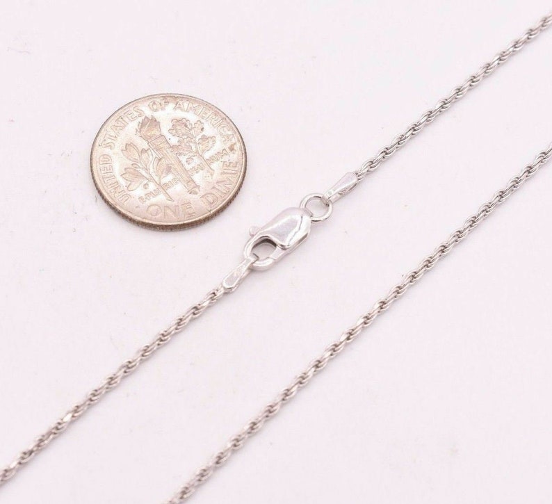 Tarnish-free Diamond Cut Rope Chain Necklace Real 925 Sterling Silver ...