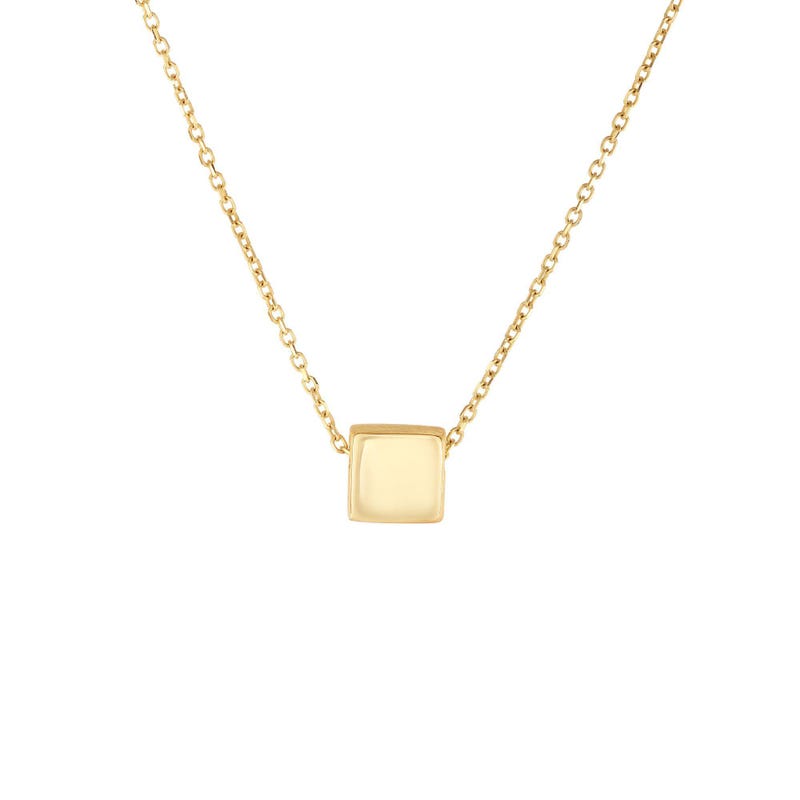 Gold Cube Necklace - Etsy