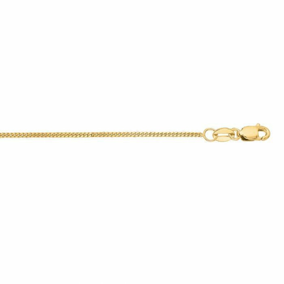 1.5mm Diamond Cut Gourmette Chain Necklace Real 10K Yellow Gold - Etsy