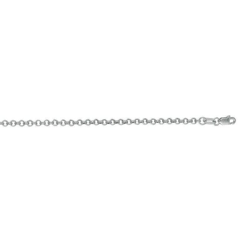 2.3mm Rolo Link Chain Necklace Real 14K White Gold - Etsy