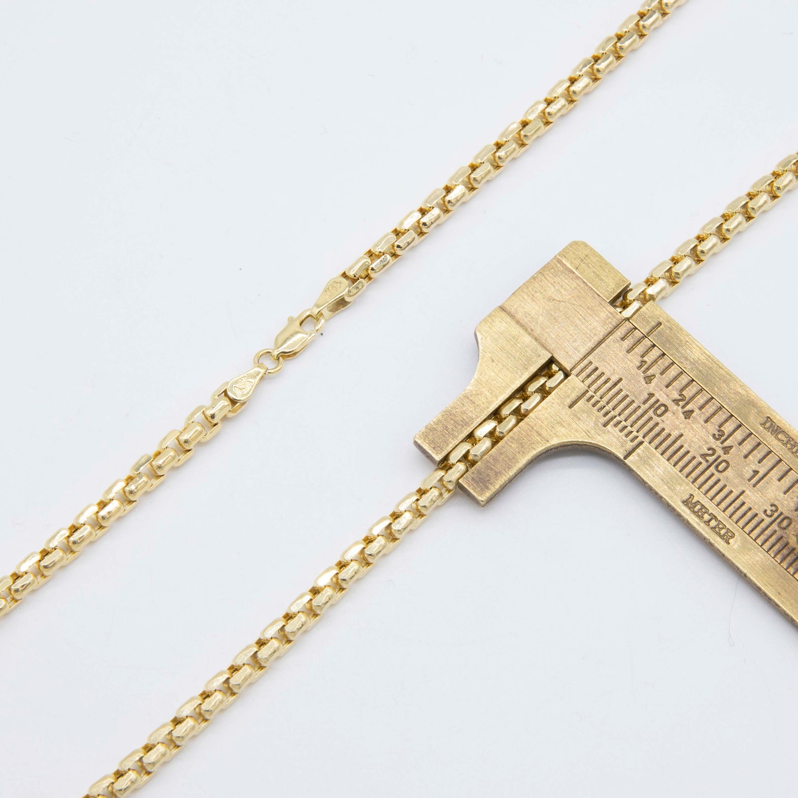 4mm Round Box Link Chain Necklace Real 10K Yellow Gold All Sizes - Etsy