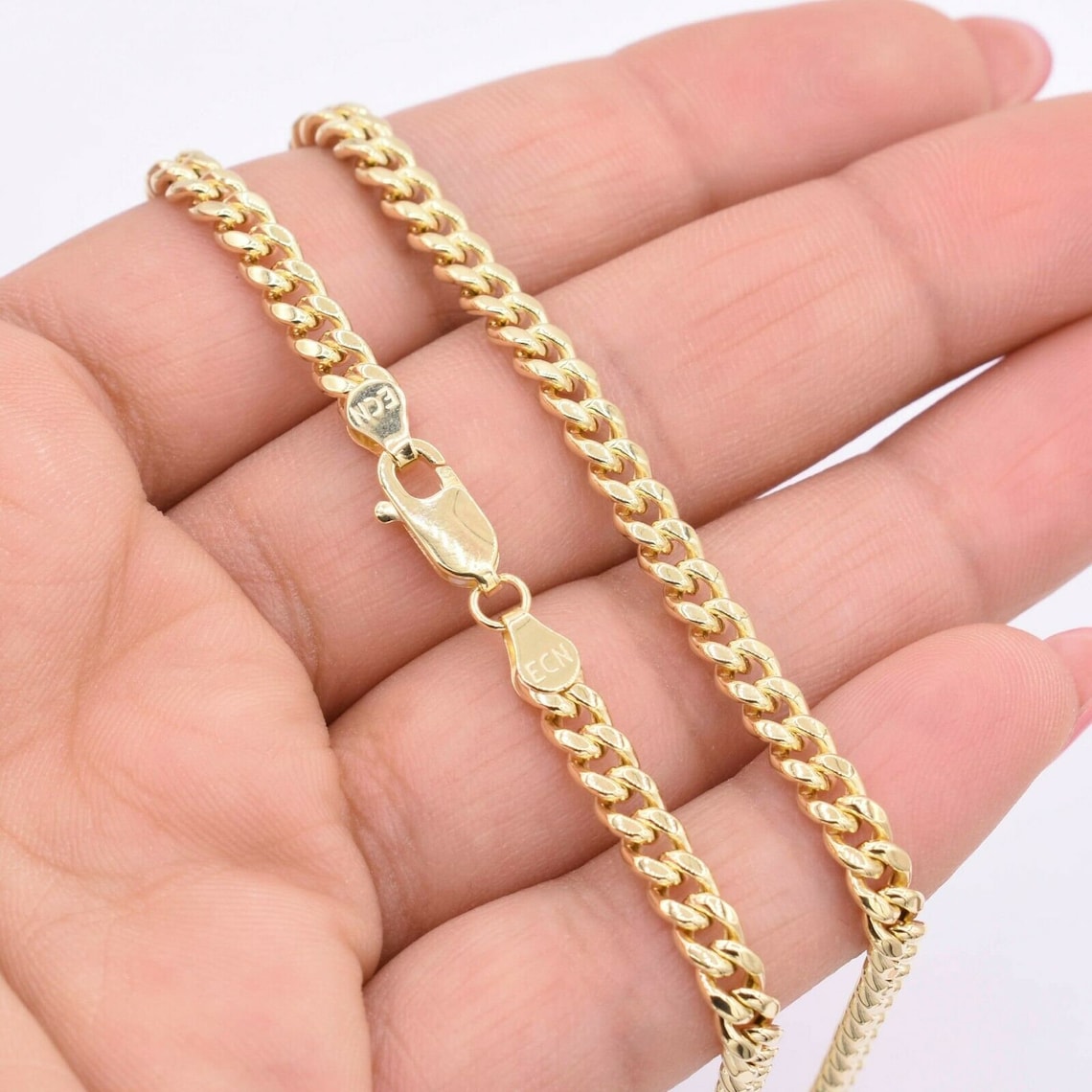 4.3mm Miami Cuban Royal Link Necklace Chain Real 10K Yellow | Etsy