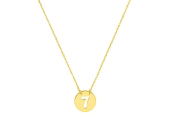 Number 7 Necklace | Etsy