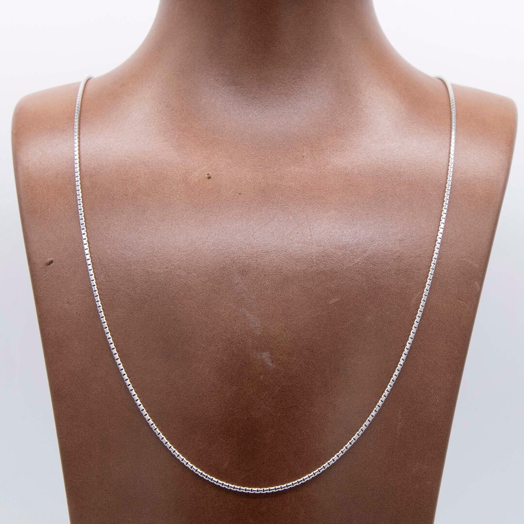 Adjustable 1.5mm Italian Square Box Chain Sterling Silver 925 up to 24 ...