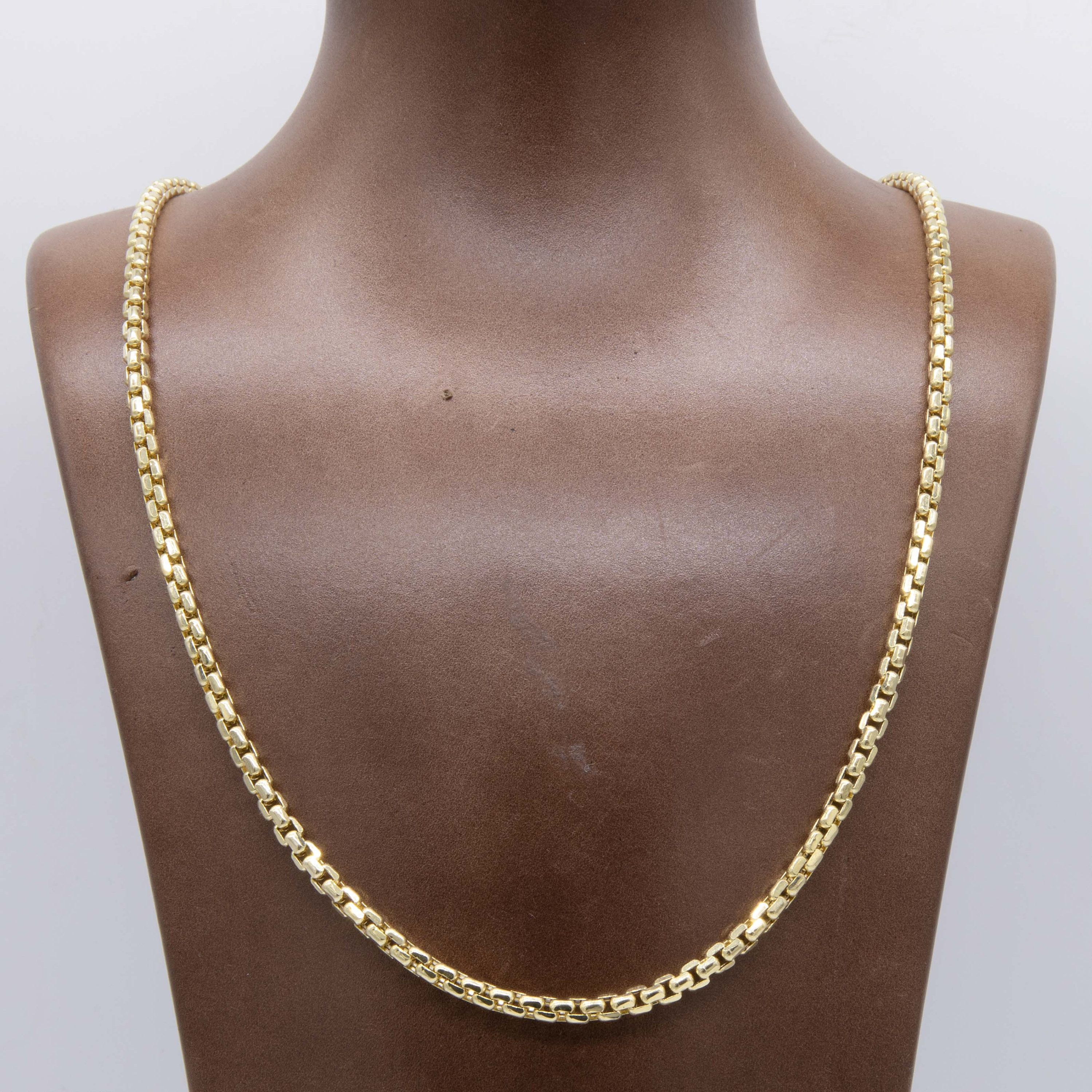 4mm Round Box Link Chain Necklace Real 10K Yellow Gold All - Etsy
