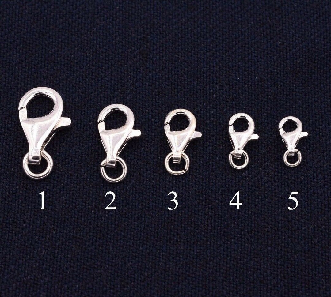 Solid Real Sterling Silver Lobster Claw Clasp Lock Chain, Bracelet ...