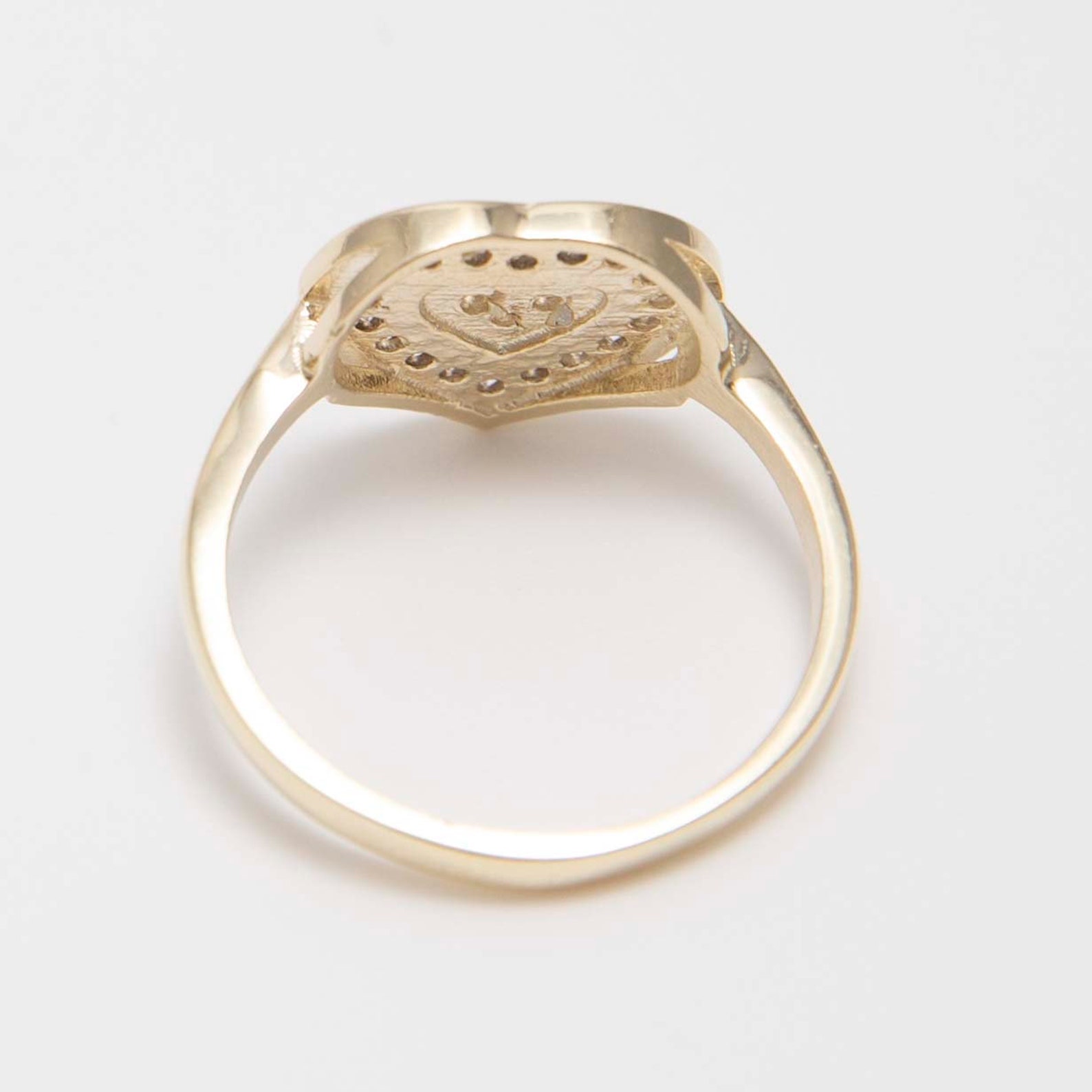 Two-tone Heart Ring Real 10K Yellow White Gold Size 6.5 - Etsy