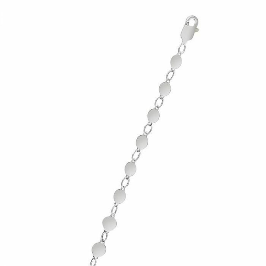 7" Polished Mirror Chain Bracelet Real 14K White Gold 1.2gr - Etsy