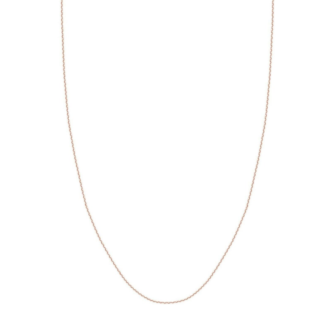 1.05mm Diamond Cut Cable Chain Necklace Real Solid 14K All Rose Gold - Etsy