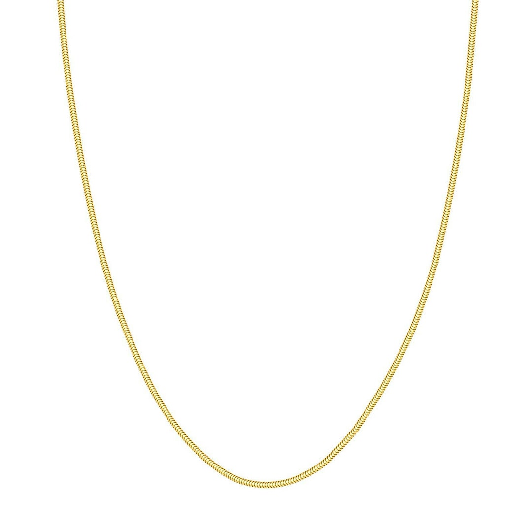 1.90mm Snake Chain Necklace Real Solid 14K All Yellow Gold - Etsy