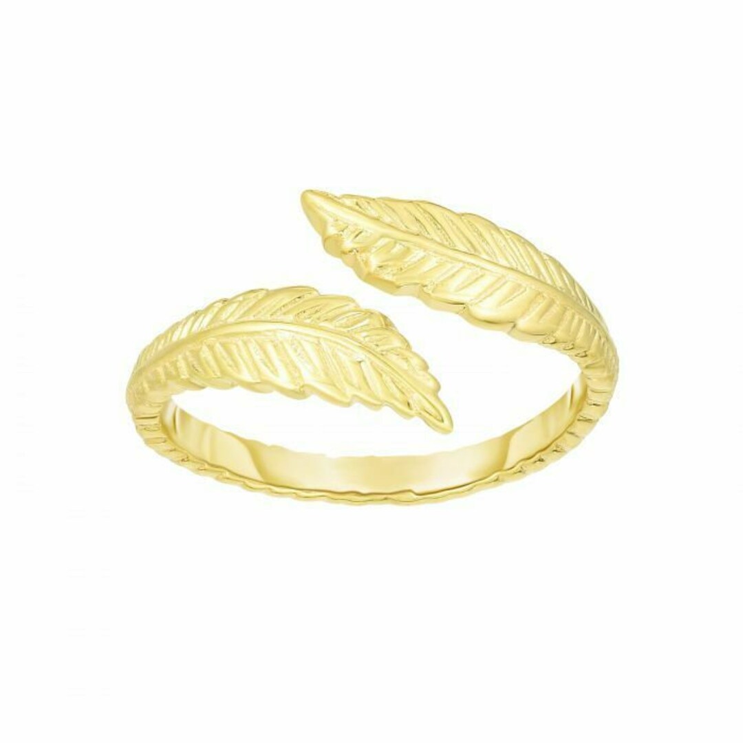 Polished Feather Bypass Toe Ring 14K Yellow Gold 1.2gr - Etsy