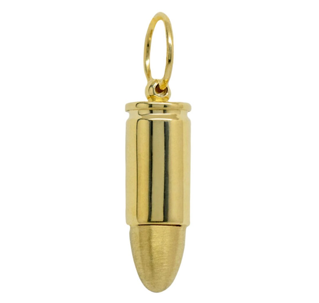1 16 Small Magnum Bullet Pendant Real Solid 10K Yellow Gold - Etsy