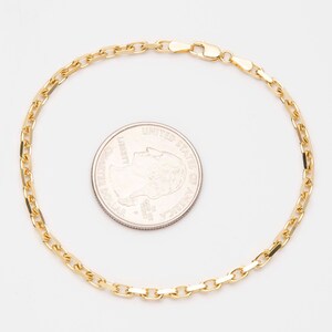 Chunky Box Chain Bracelet Real 14K Solid Yellow Gold All Sizes - Etsy