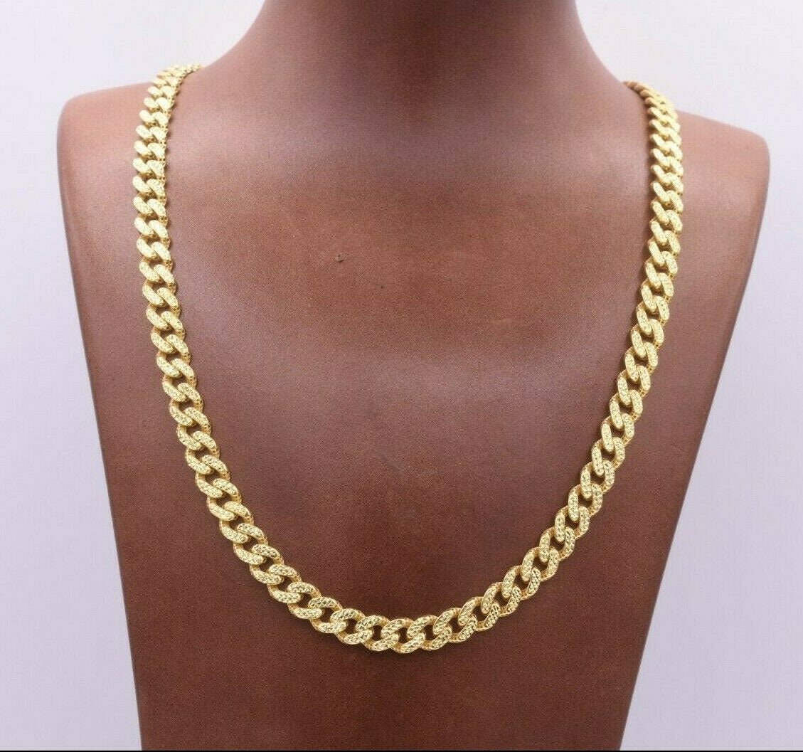 7.5mm Mens Miami Cuban Diamond Cut Reversible Chain Real 10K - Etsy