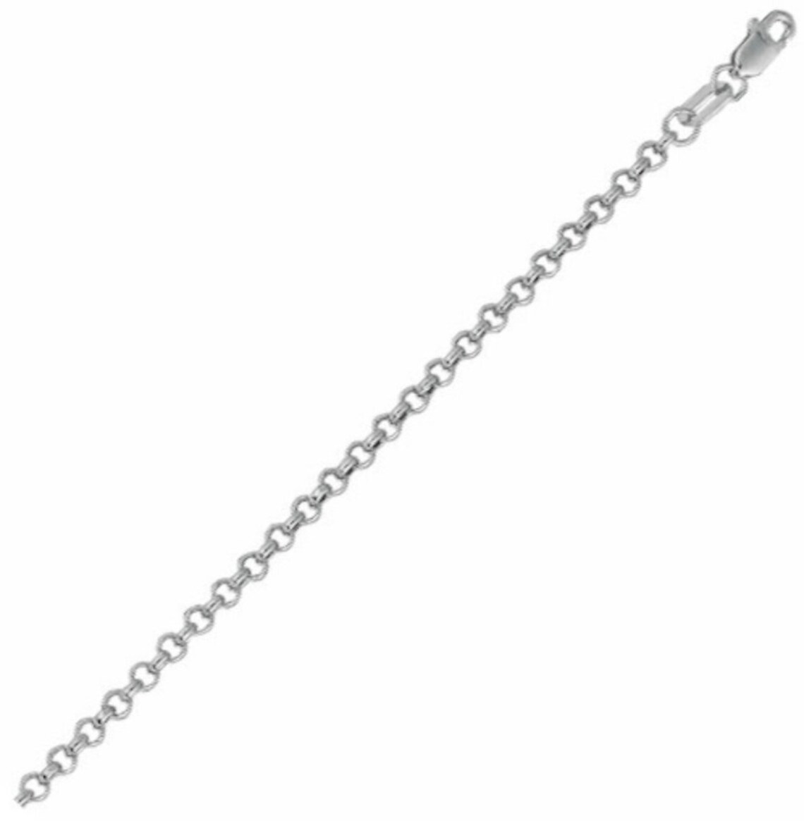 2.3mm Rolo Link Chain Necklace Real 14K White Gold - Etsy