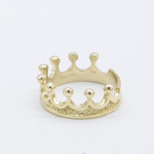 Shiny Crown Band Ring Solid Real 10K Yellow Gold All Sizes - Etsy