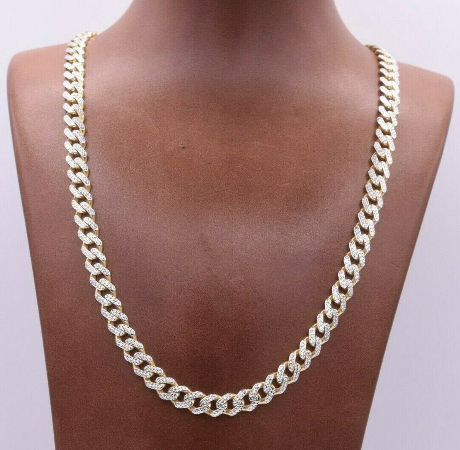 7.5mm Mens Miami Cuban Diamond Cut Reversible Chain Real 10K - Etsy