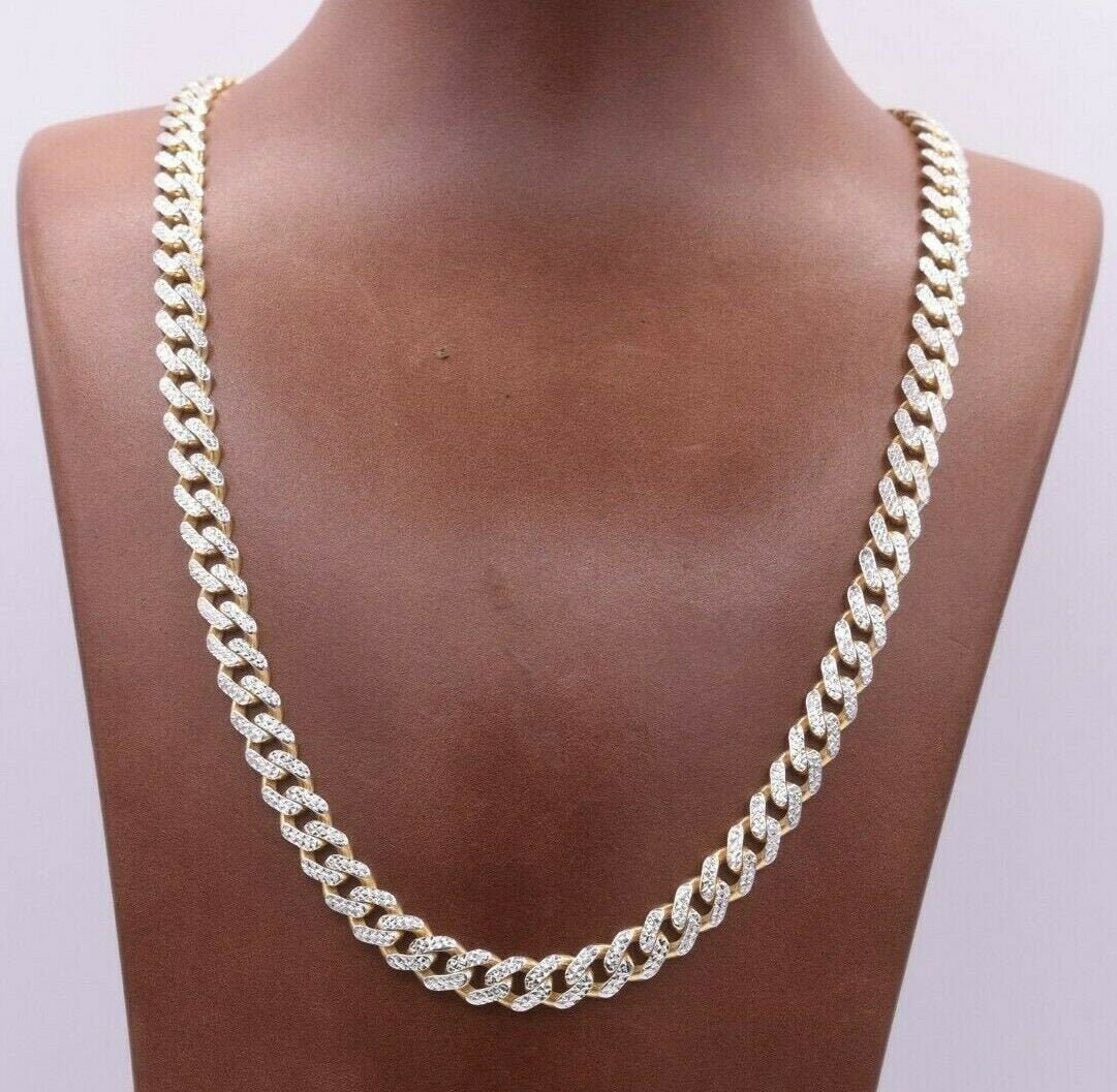 7.5mm Mens Miami Cuban Diamond Cut Reversible Chain Real 10K - Etsy