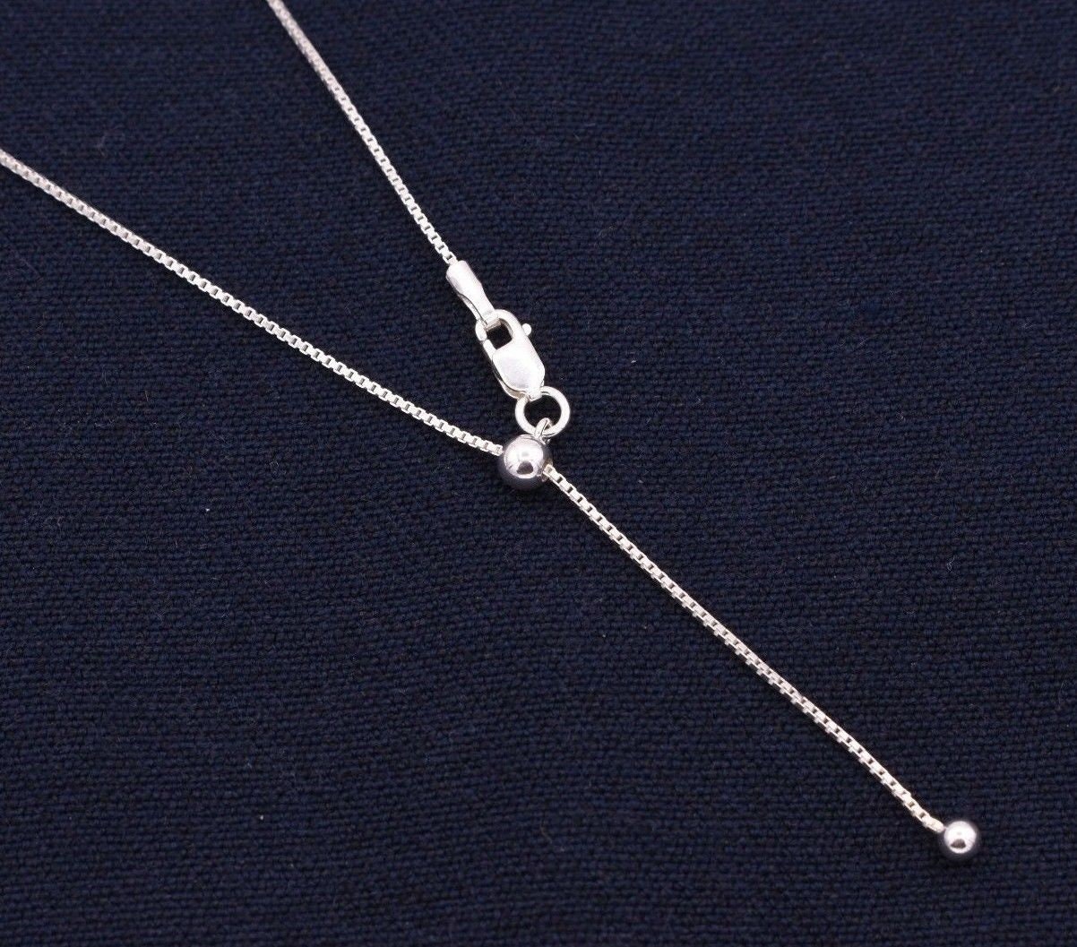 0.80mm Adjustable Box Chain Necklace REAL Sterling Silver up - Etsy