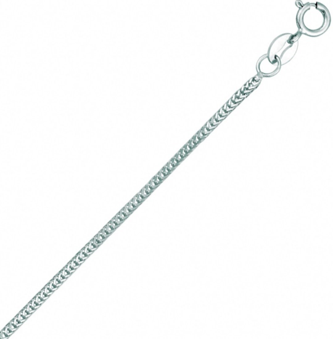 1.0mm Foxtail Wheat Twisted Chain Necklace Real 14K White Gold - Etsy