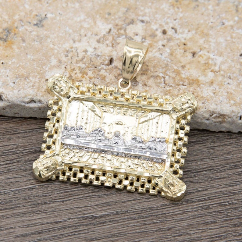 Rectangle Railroad-frame Last Supper Pendant Real 10K Yellow - Etsy