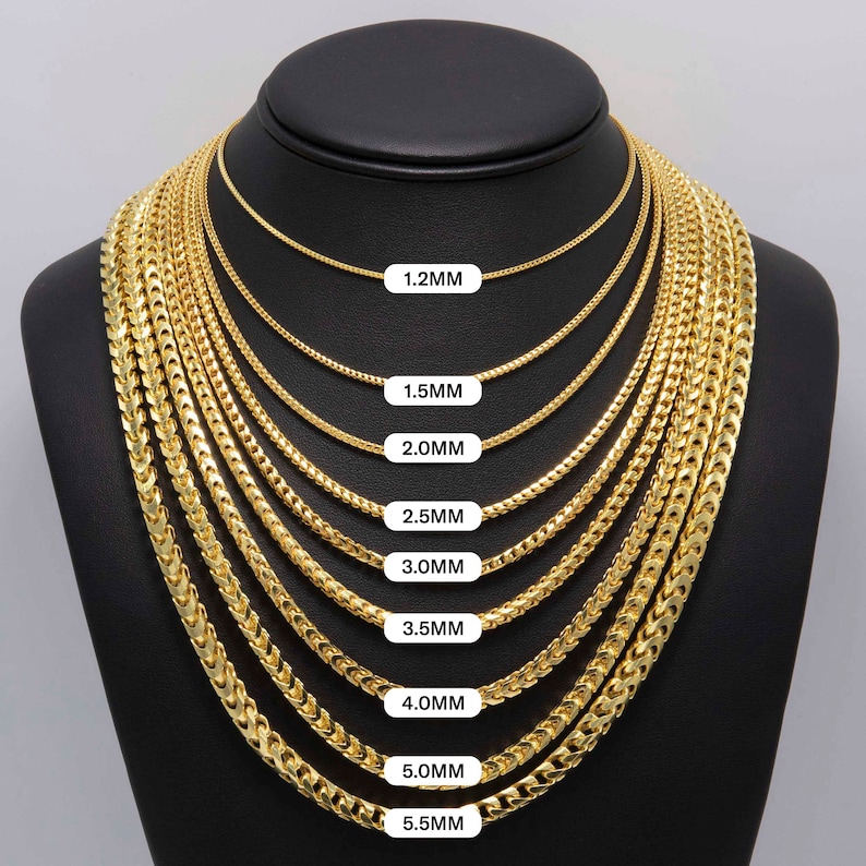 Franco Chain Solid 14K Yellow Gold-plated Silver 925 Italy All Sizes - Etsy