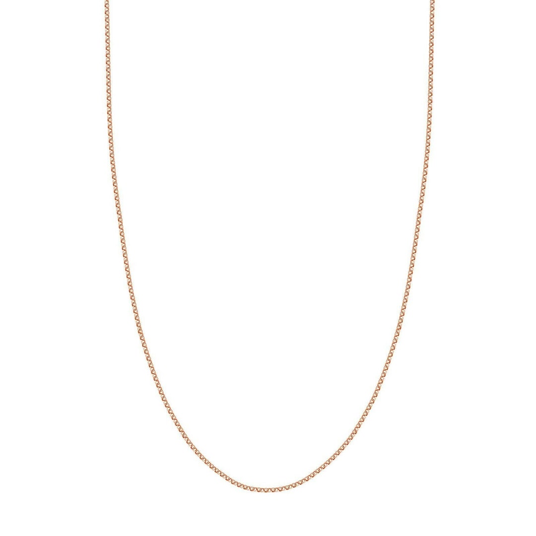 1.50mm Hollow Rolo Chain Necklace Real 14K Rose Gold - Etsy