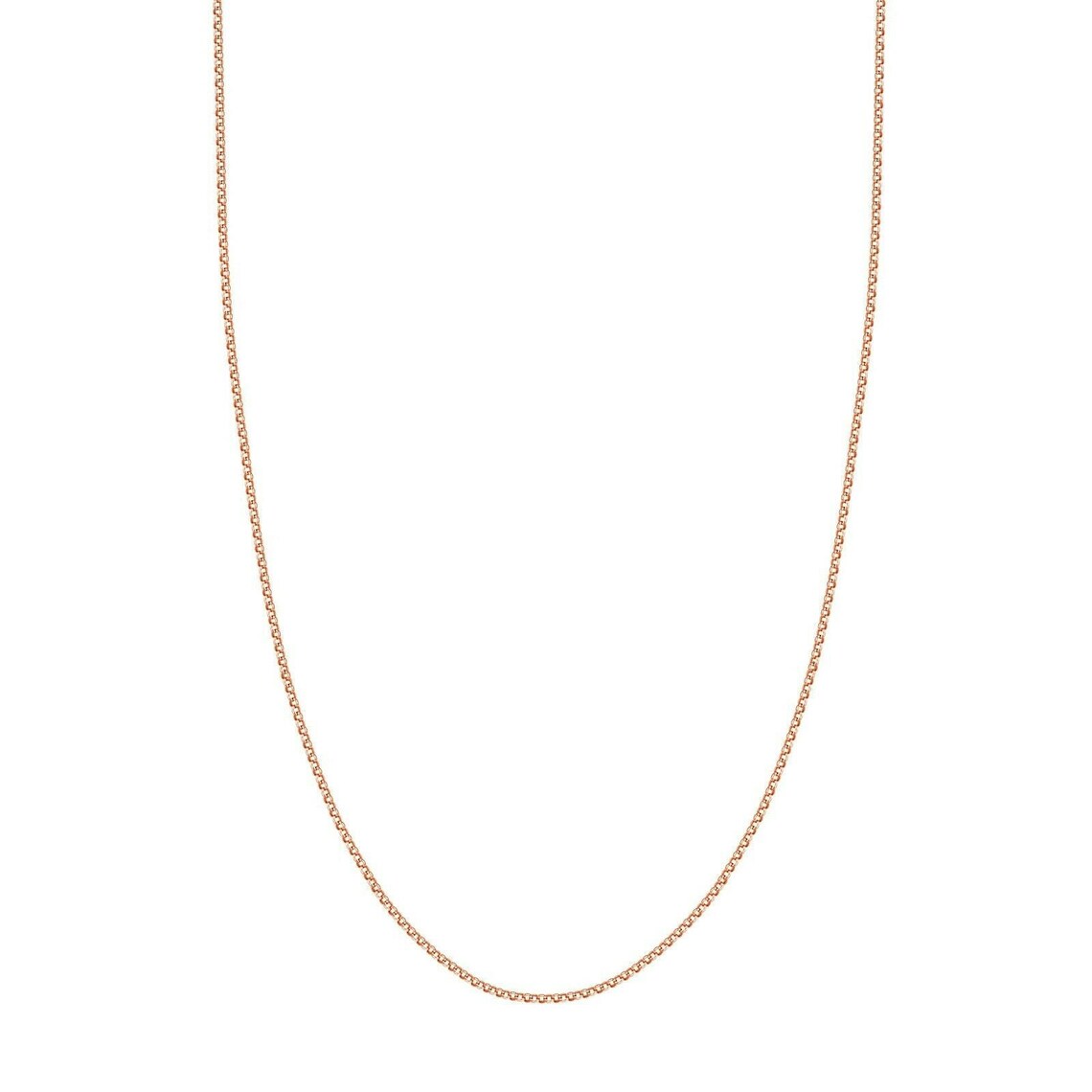 1.50mm Hollow Rolo Chain Necklace Real 14K Rose Gold - Etsy