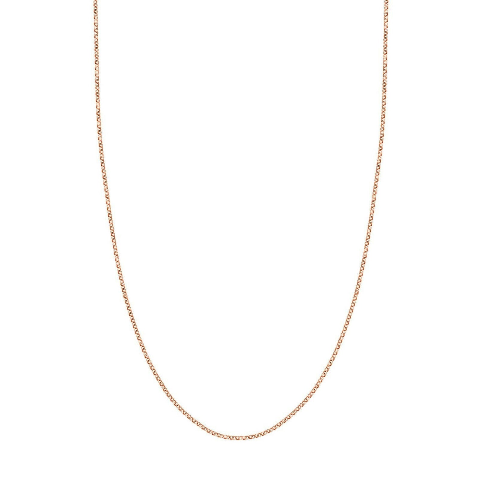 1.50mm Hollow Rolo Chain Necklace Real 14K Rose Gold - Etsy