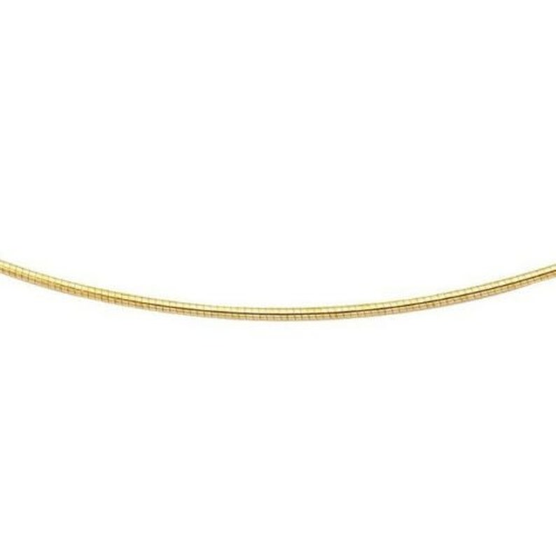 1.5mm Round Omega Chain Necklace Real Solid 14K Yellow Gold - Etsy