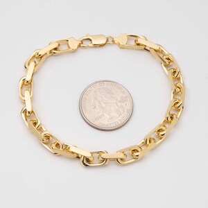 Chunky Box Chain Bracelet Real 14K Solid Yellow Gold All Sizes - Etsy