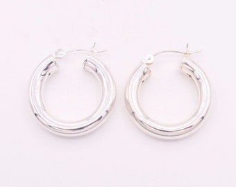25mm Silver Hoop Earrings - Etsy