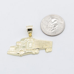 Semi-trailer Truck Pendant Solid 10K Yellow Gold All Sizes - Etsy