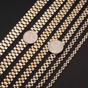 Reversible Rlx Railroad Chain Necklace Real 10K Yellow Gold All Sizes ...