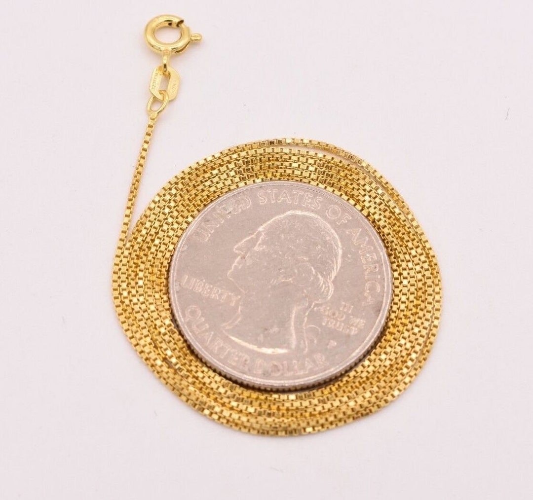 Technibond Italian Box Chain Necklace 14K Yellow Gold Clad Sterling ...