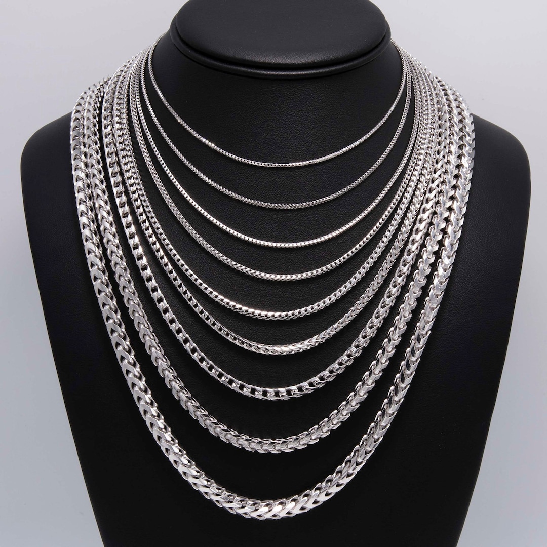 Rhodium Franco Chain Solid Sterling Silver 925 Italy All Sizes - Etsy