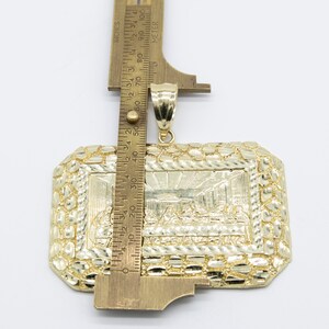 2 3/4" Huge Nugget-frame Last Supper Pendant Solid Real 10K Yellow Gold ...
