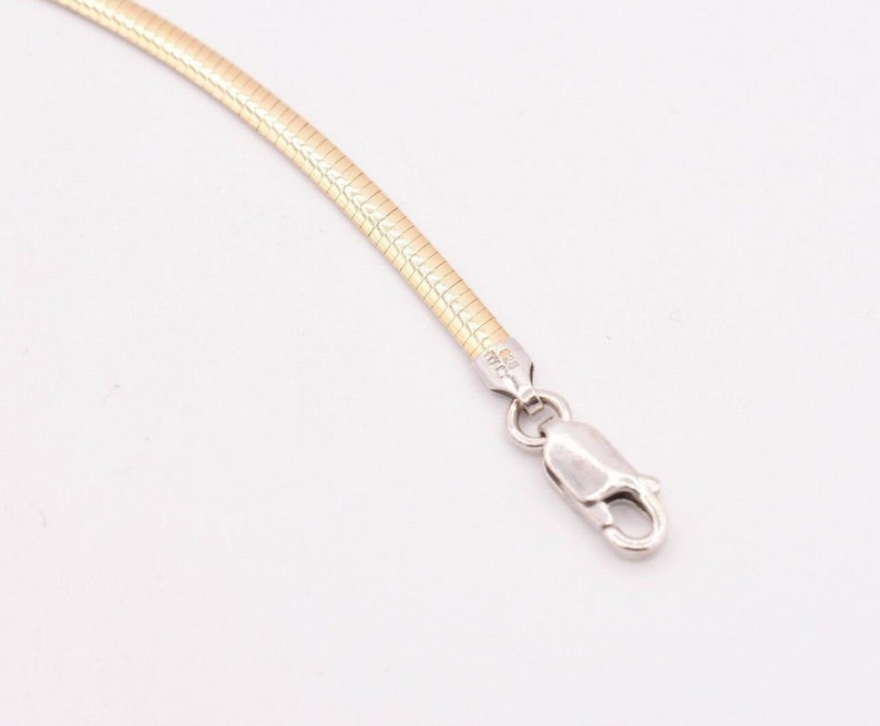 3mm Italian Reversible Omega Chain Necklace 14K Yellow Gold - Etsy