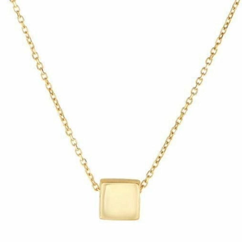 Gold Cube Necklace - Etsy