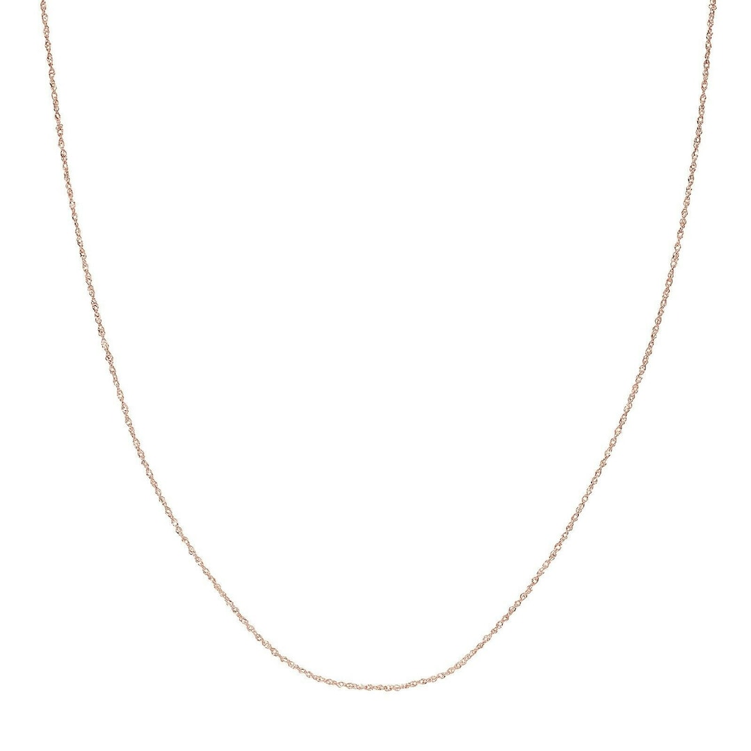 1.15mm Singapore Twisted Sparkle Chain Necklace Real 14K Rose Gold - Etsy