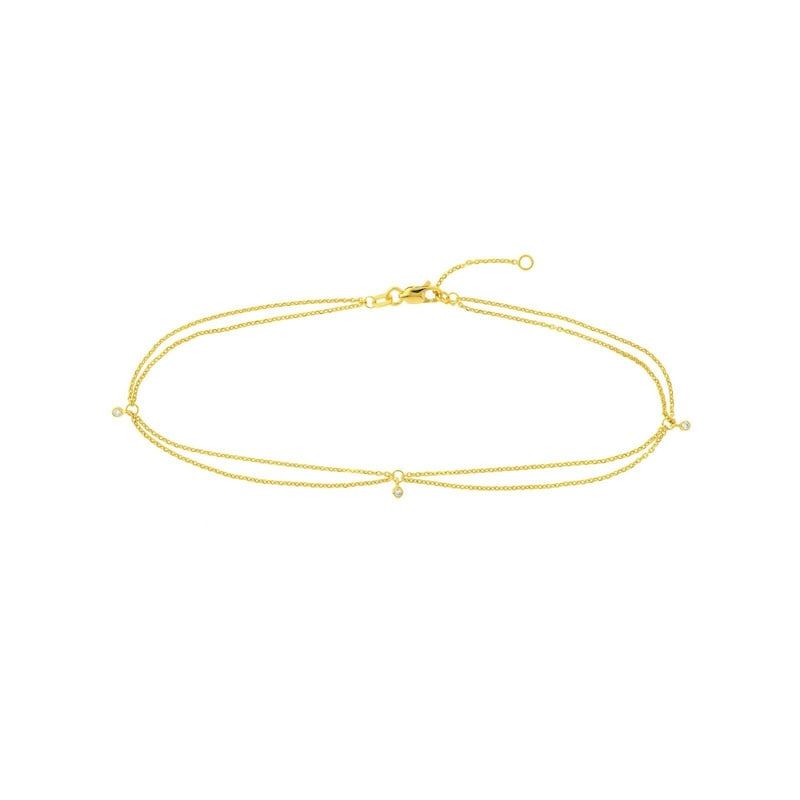 14k Gold Anklet - Etsy