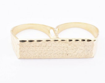 Two Finger Gold Ring - Etsy