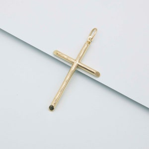 Shiny Cross Pendant Real 10K Solid Yellow Gold All Sizes - Etsy