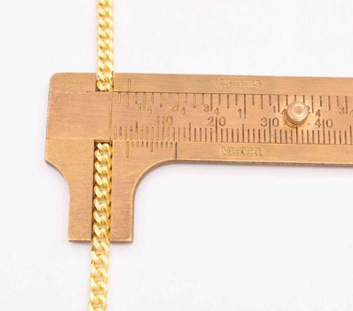 3.5mm Miami Cuban Chain Necklace Solid Yellow Gold Clad Silver Italy ...