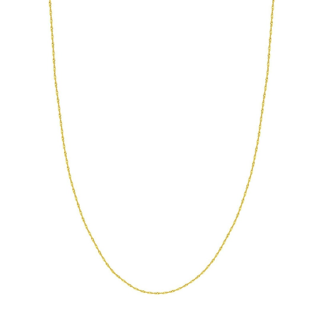 1.15mm Singapore Twisted Sparkle Chain Necklace Real 14K Yellow Gold - Etsy