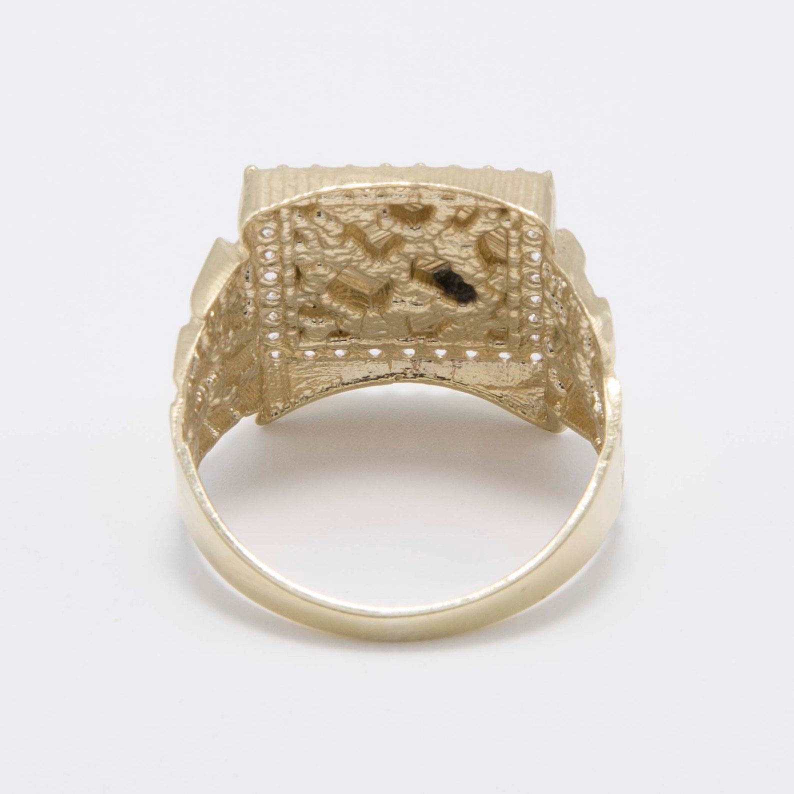 Shiny Square Nugget Ring 10K Yellow Gold All Sizes - Etsy