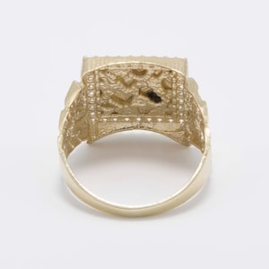 Shiny Square Nugget Ring 10K Yellow Gold All Sizes - Etsy