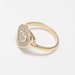 Two-tone Heart Ring Real 10K Yellow White Gold Size 6.5 - Etsy