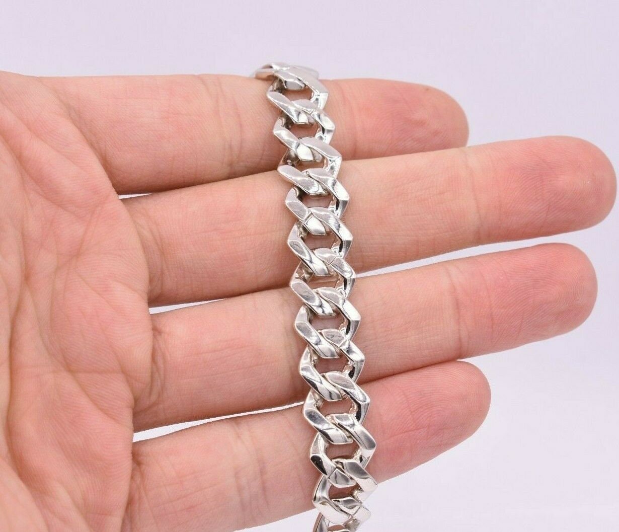 12mm Edge Miami Cuban Chain CZ Box Bracelet Real Solid | Etsy